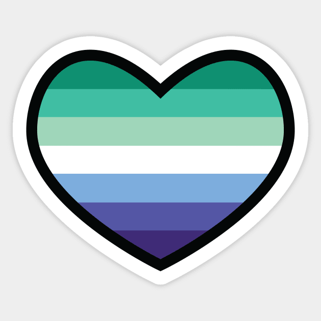 Gay Mlm Flag Heart Gay Flag Heart Sticker Teepublic